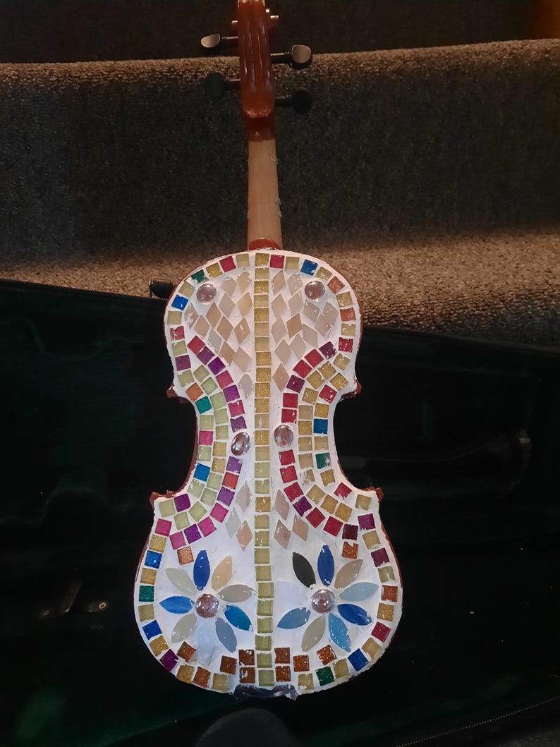 MOSAIC Stained Glass Student Violin, 19x7. Mosaic on Front and Back. - Etsy