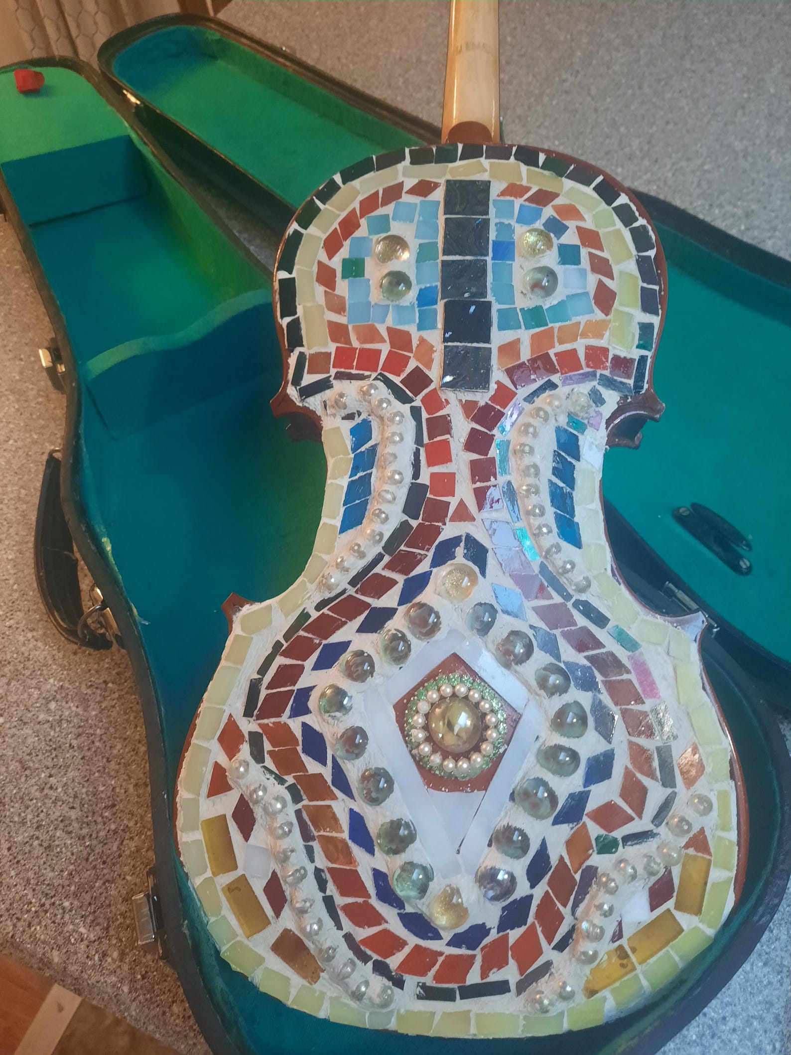 MOSAIC Stained Glass Violin, 24x8. Mosaic on Front and Back. - Etsy