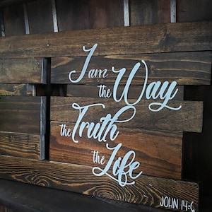 Large Wood Three Dimensional Rustic Cross Sign-"i Am the Way, the Truth ...