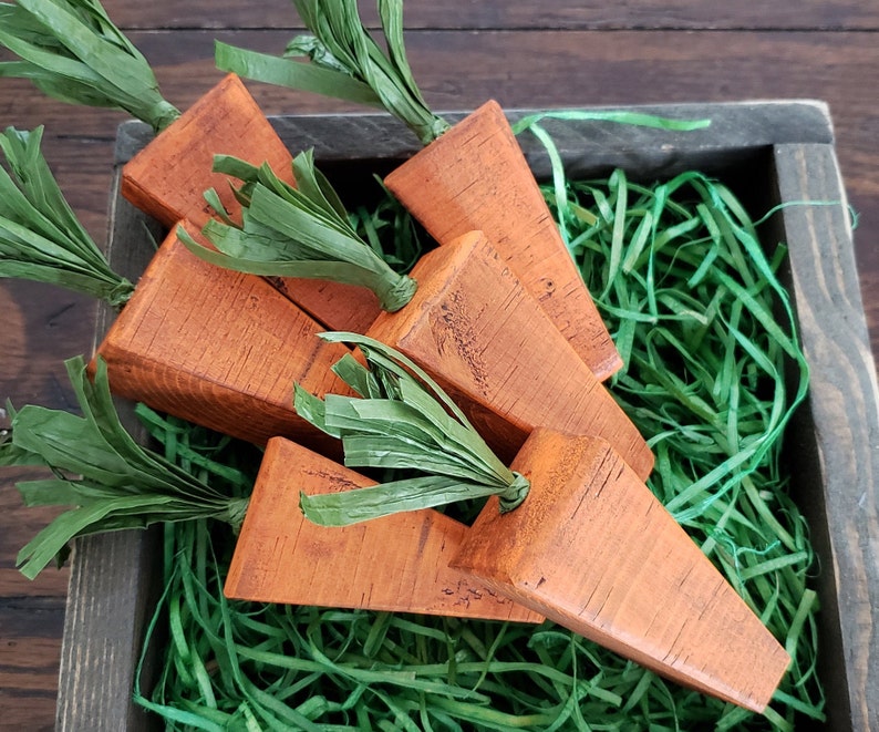 Small Wooden Carrots | Rustic Easter Decor | Farmhouse Kitchen Decor ...