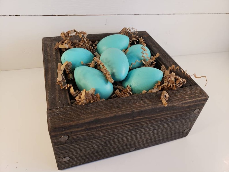 PRIMITIVE WOODEN EGGS Rustic Wood Crate Farmhouse Kitchen - Etsy