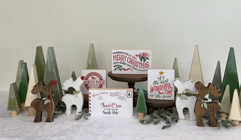 REINDEER, RUDOLPH & SIGNS | Winter | Wood | Dear Santa Letter | Shelf ...
