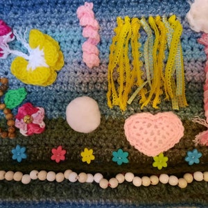 GARDEN Crochet Fidget Blanket Washable L Sensory Lap Blanket - Etsy