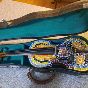 MOSAIC Stained Glass Violin, 24x8. Mosaic on Front and Back. - Etsy