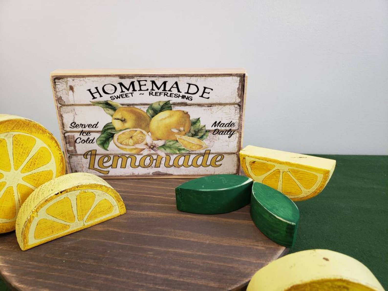 Wooden LEMON SLICES and Vintage SIGNS Bowl Filler Tiered - Etsy