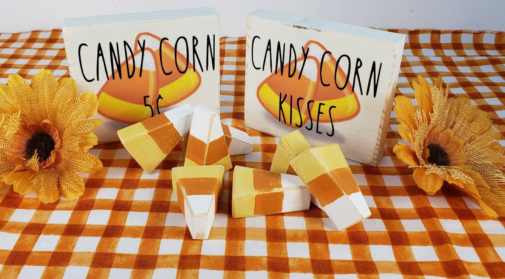 Wooden CANDY CORN SIGNS Chunky Wood Fall Decor Rustic - Etsy