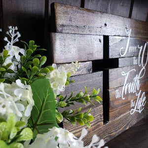 Large Wood Three Dimensional Rustic Cross Sign-"i Am the Way, the Truth ...