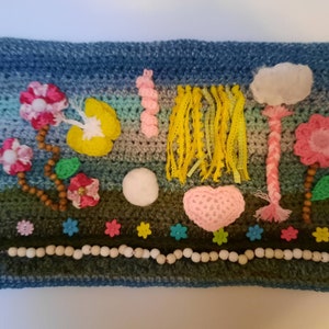 GARDEN Crochet Fidget Blanket Washable L Sensory Lap Blanket - Etsy