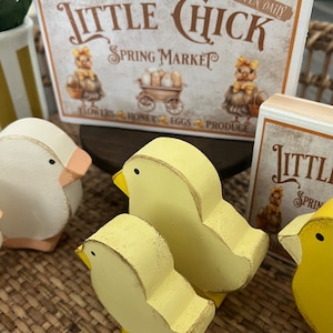 WOODEN CHICKS | PEEPS | Easter | Block Signs | Tiered Tray Decor ...