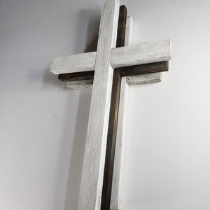 RUSTIC STACKED CROSSES | 3 Dimensional Rustic Wooden White Washed Cross ...
