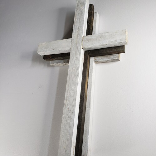 RUSTIC STACKED CROSSES 3 Dimensional Rustic Wooden White | Etsy