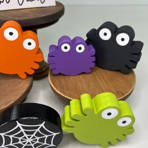 CHUNKY WOODEN SPIDERS, Webs and Trick or Treat Sign | Halloween | Fall ...