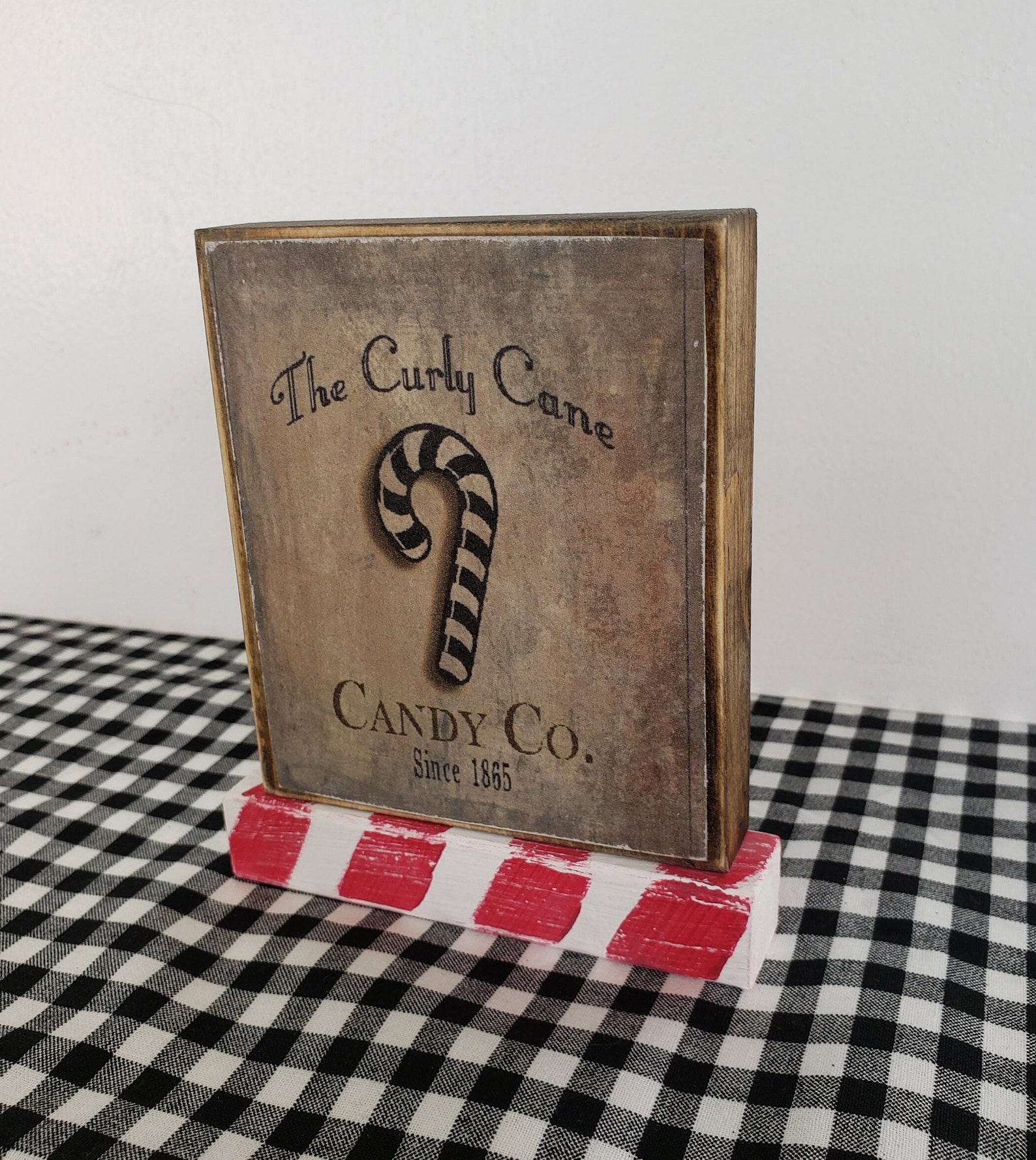 Chunky Wooden CANDY CANES and Signs Primitive TIERED Tray - Etsy