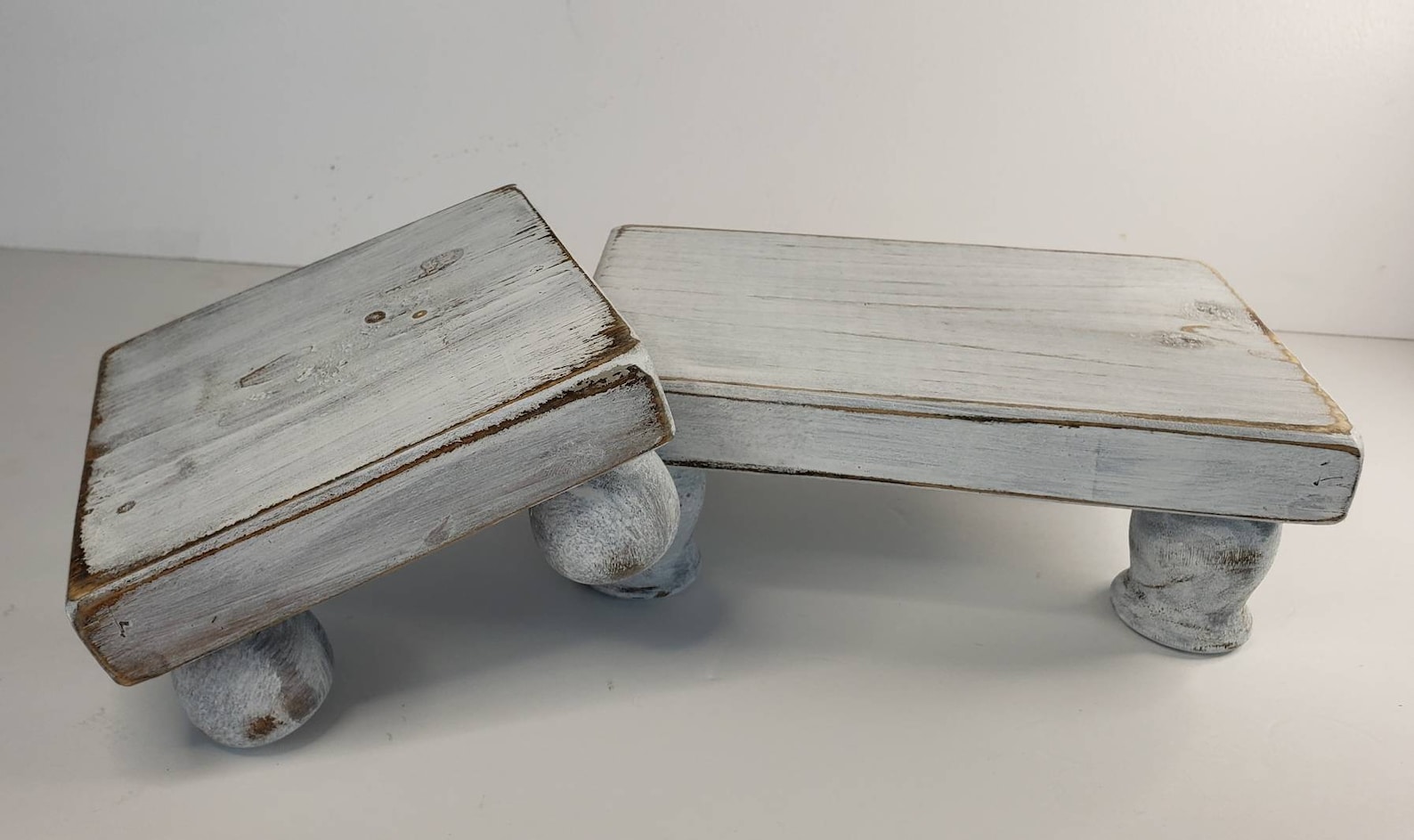 WOOD RISERS White Washed Farmhouse Decor Rustic Tiered - Etsy