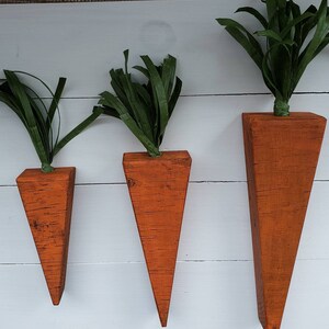 Primitive Wooden Carrots | Rustic Easter Decor | Farmhouse Kitchen ...