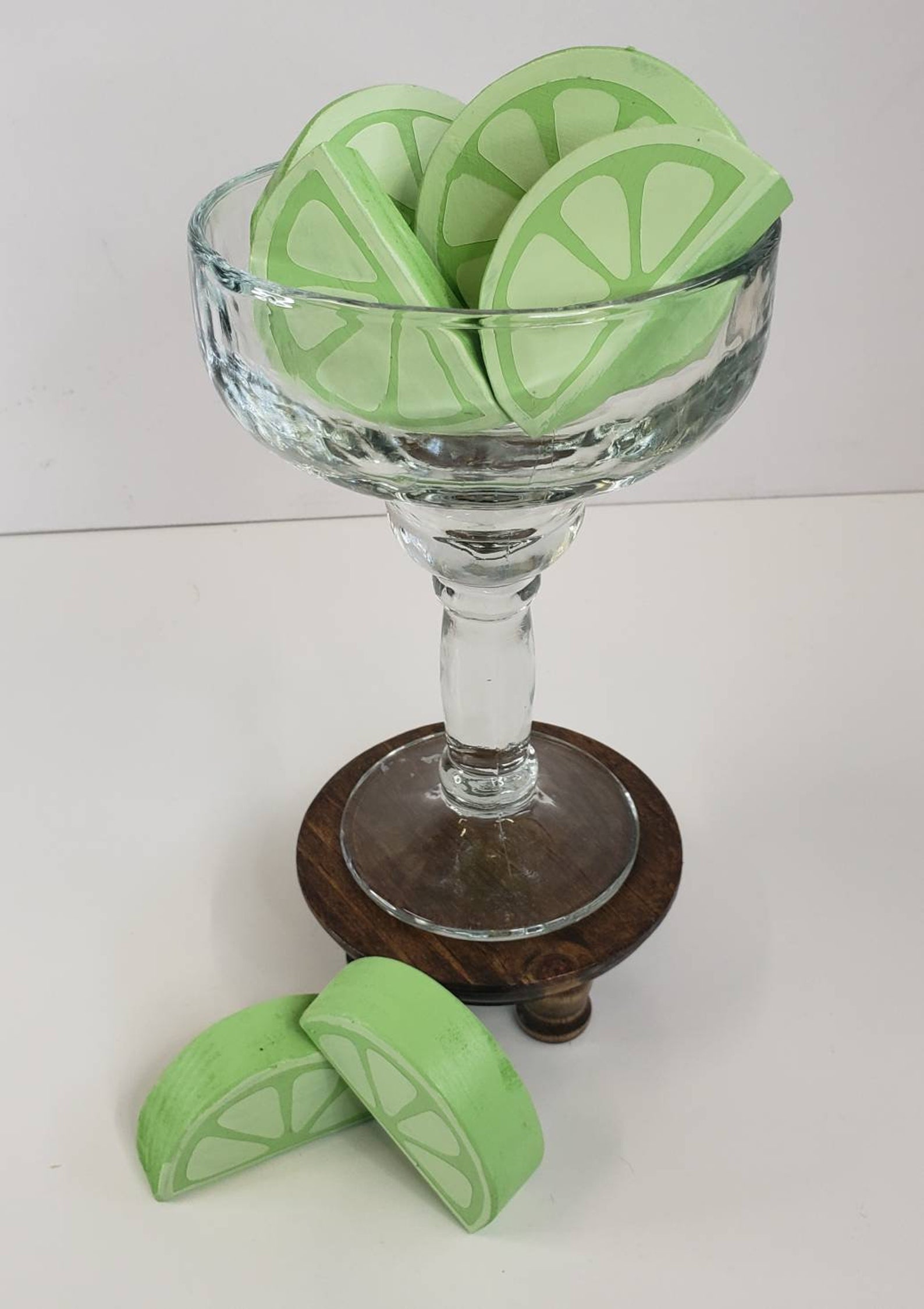 Wooden Lime Slices In Margarita Glass Limes Summer Etsy