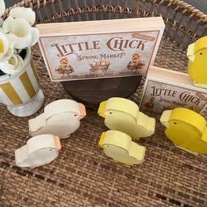 WOODEN CHICKS | PEEPS | Easter | Block Signs | Tiered Tray Decor ...