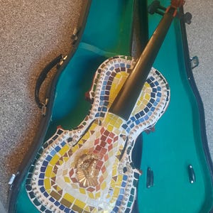 MOSAIC Stained Glass Violin, 24x8. Mosaic on Front and Back. - Etsy