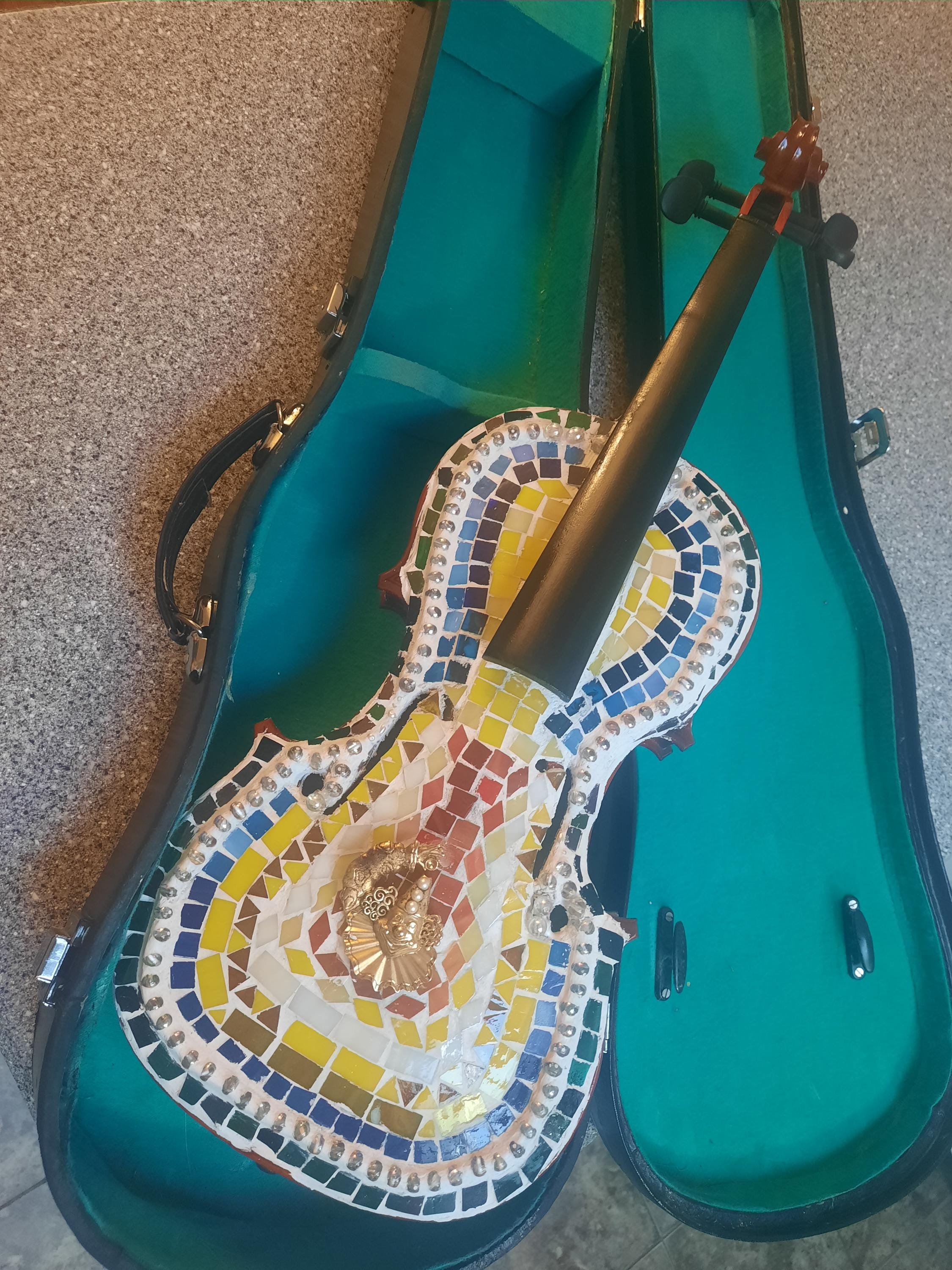 MOSAIC Stained Glass Violin, 24x8. Mosaic on Front and Back. - Etsy