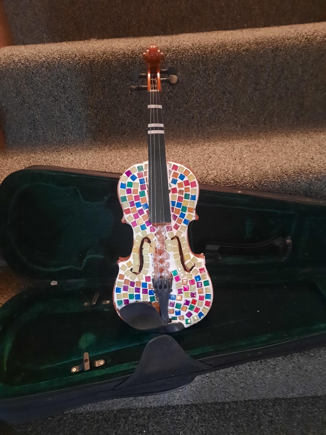 MOSAIC Stained Glass Student Violin, 19x7. Mosaic on Front and Back. - Etsy