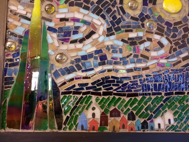 Van Gogh Starry Night Inspired Stained Glass Mosaic Acrylic - Etsy