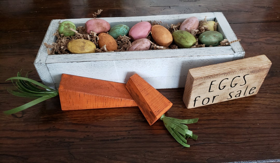 PRIMITIVE WOODEN EGGS | Rustic Easter Decor | Farmhouse Kitchen Decor ...