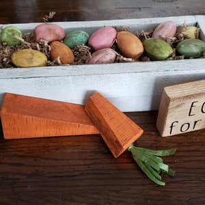 PRIMITIVE WOODEN EGGS Rustic Easter Decor Farmhouse Kitchen Decor Folk ...