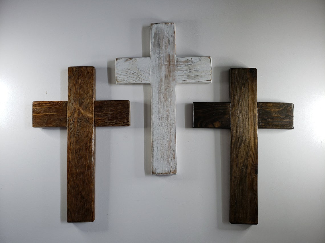 Rustic Wooden White Washed Cross Housewarming Gift Reclaimed | Etsy