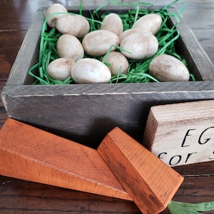 PRIMITIVE WOODEN EGGS | Rustic Easter Decor | Farmhouse Kitchen Decor ...