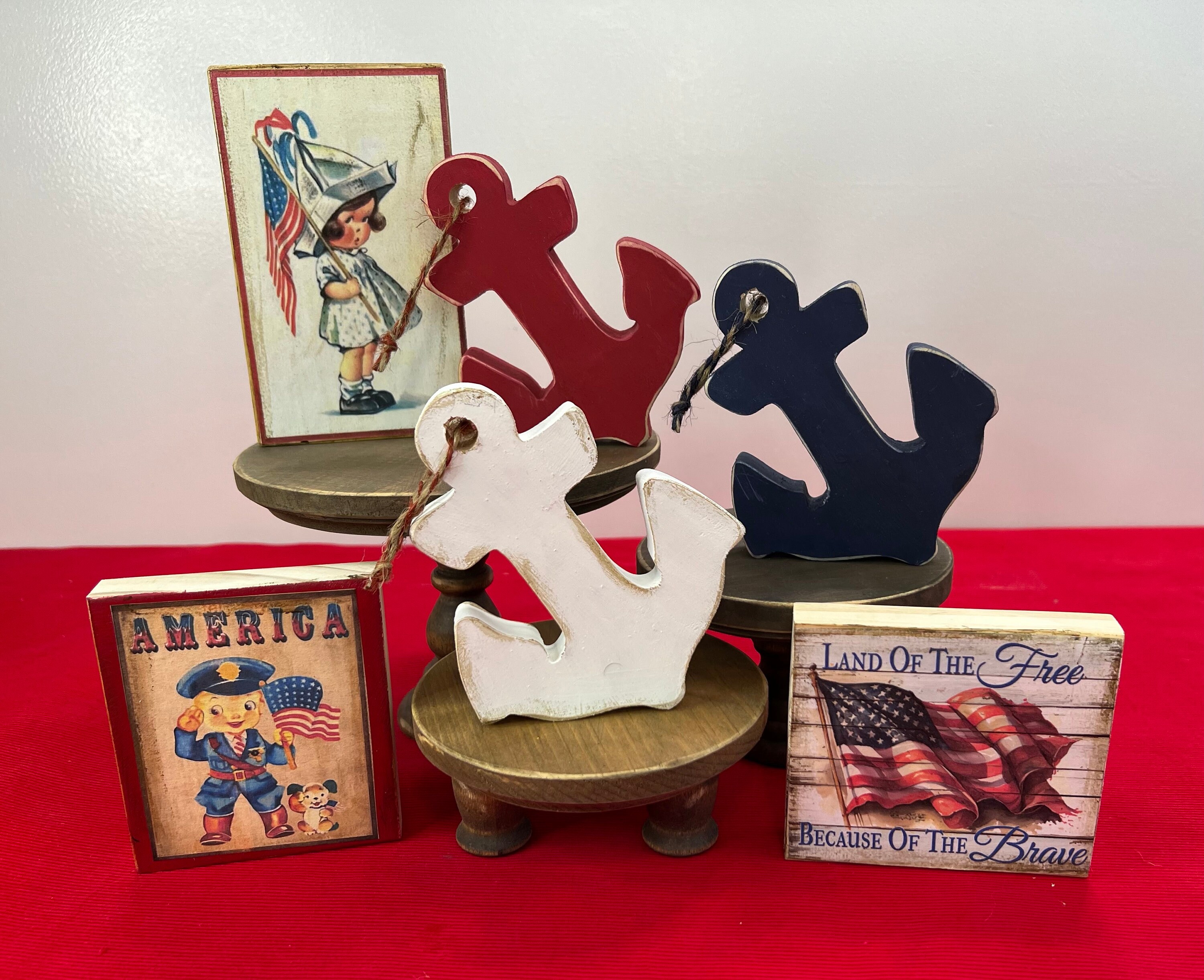 NAUTICAL ANCHOR and Signs | PATRIOTIC | Red, White, and Blue | Tiered ...