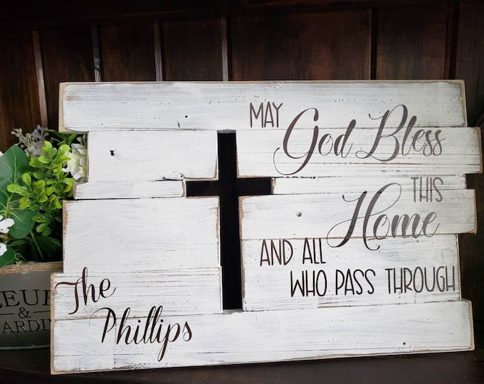 Personalized Wood Cross, Cross Family Sign - Etsy