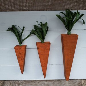 Primitive Wooden Carrots | Rustic Easter Decor | Farmhouse Kitchen ...