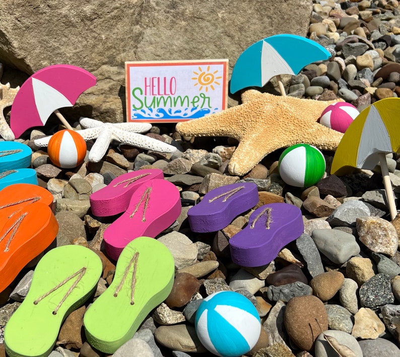 FLIP FLOPS and BEACH Ball Beads Ocean Summer and Nautical - Etsy