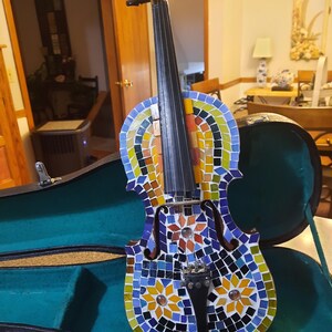 MOSAIC Stained Glass Violin, 24x8. Mosaic on Front and Back. - Etsy