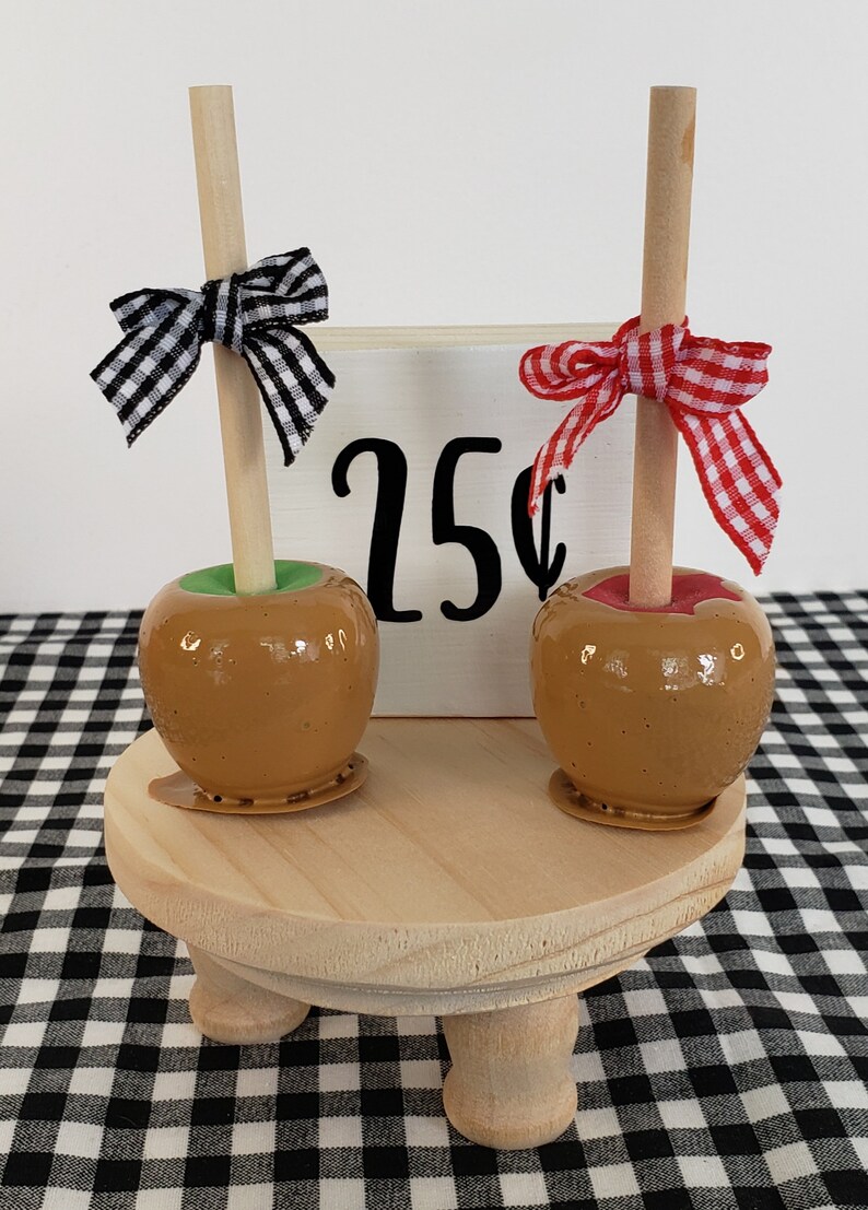 FALL TIERED TRAY Decor Mini Caramel Apples and Signs - Etsy