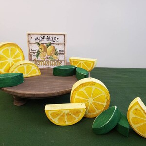 Wooden LEMON SLICES and Vintage SIGNS | Bowl Filler | Tiered Tray Decor ...