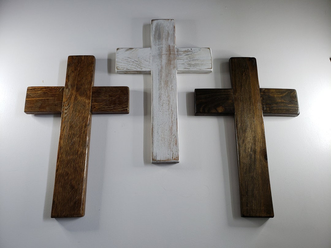 Rustic Wooden White Washed Cross, Housewarming Gift, Reclaimed Wood ...