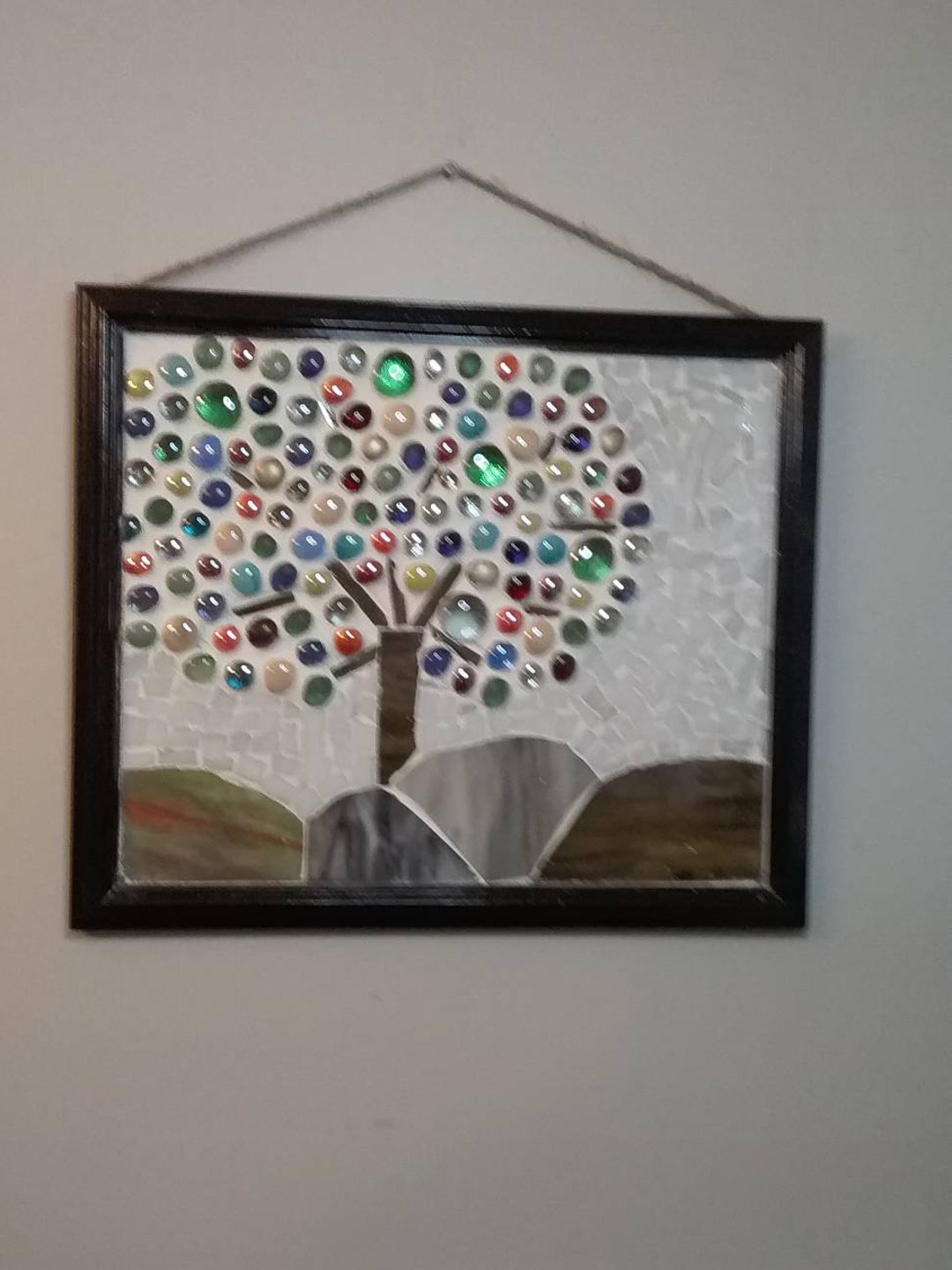 MOSAIC TREE of Life Wall Art | Framed Hand Cut Stained Glass | Gem Tree ...