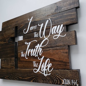 Large Wood Three Dimensional Rustic Cross Sign-"i Am the Way, the Truth ...