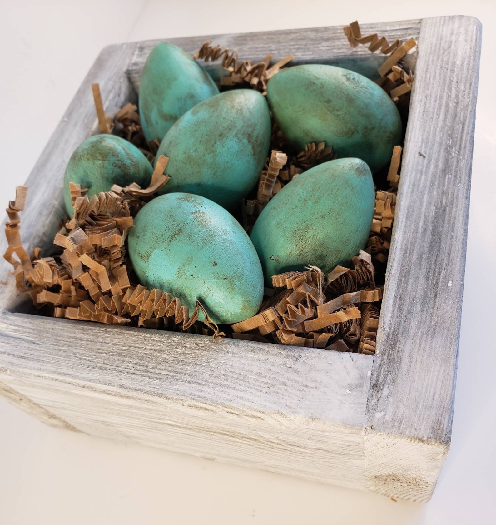 PRIMITIVE WOODEN EGGS Rustic Wood Crate Farmhouse Kitchen - Etsy