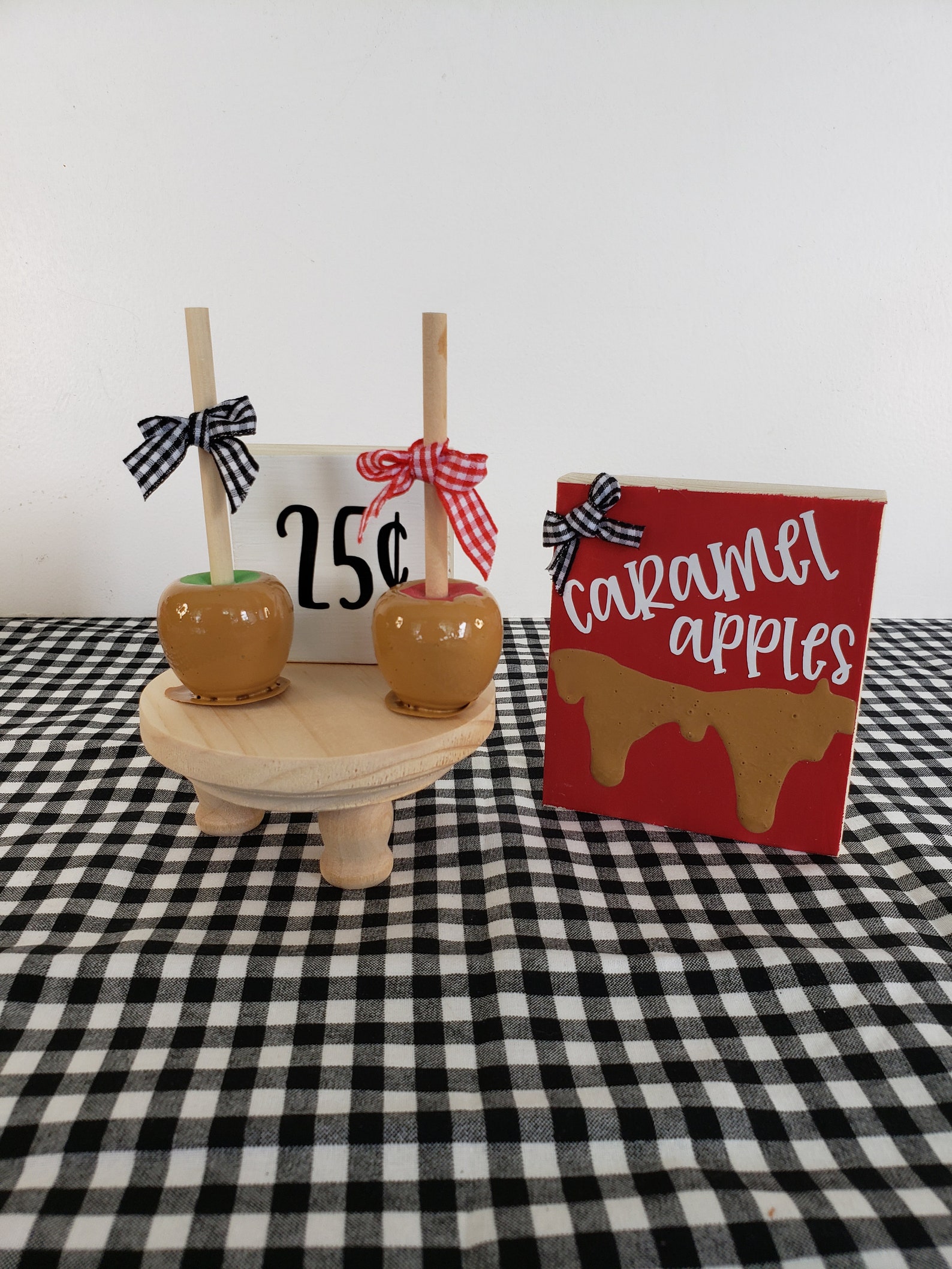 FALL TIERED TRAY Decor Mini Caramel Apples and Signs - Etsy