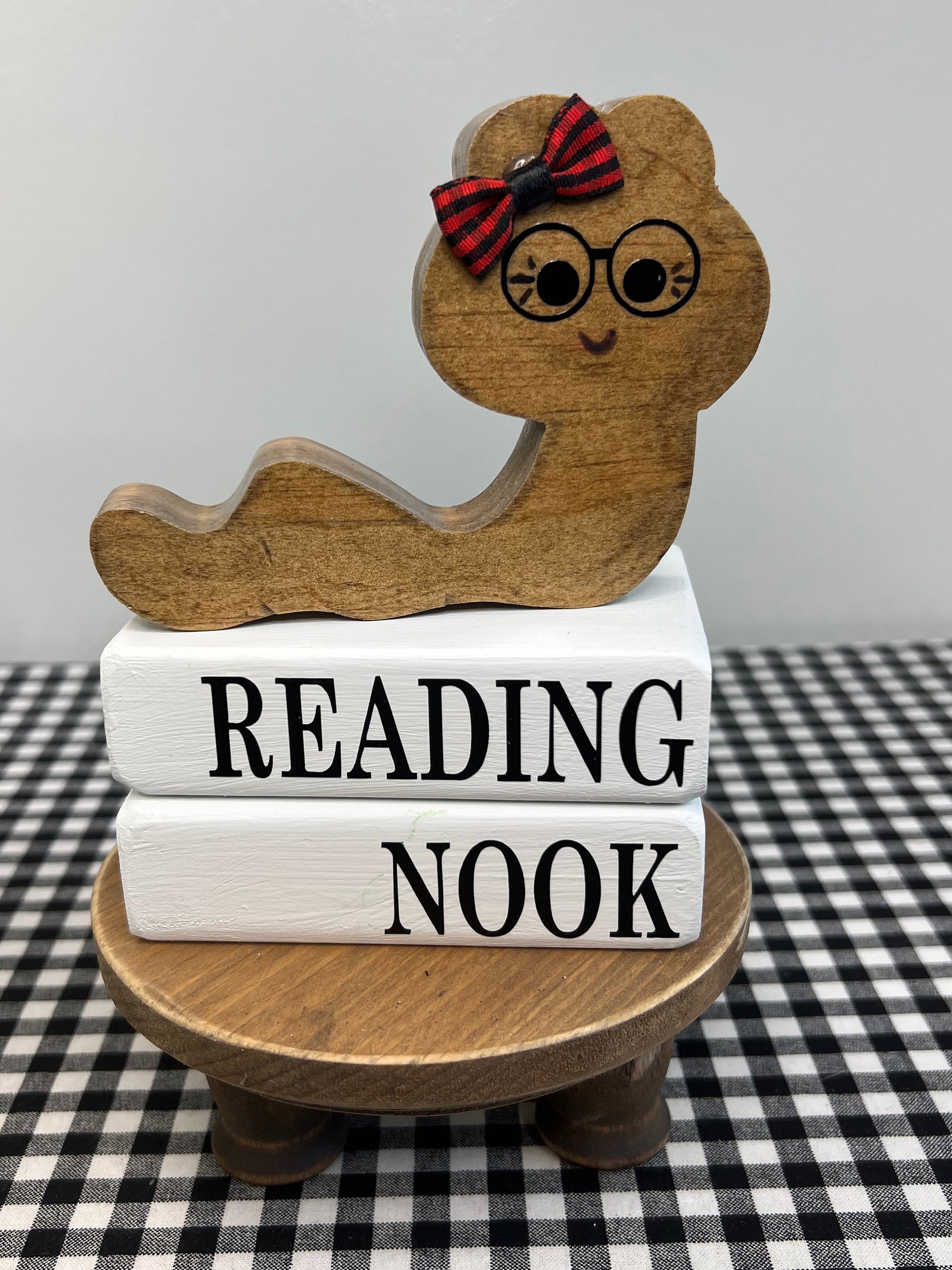 CUTEST PERSONALIZED TEACHER Gift Wooden Bookworm Back to School Reading ...