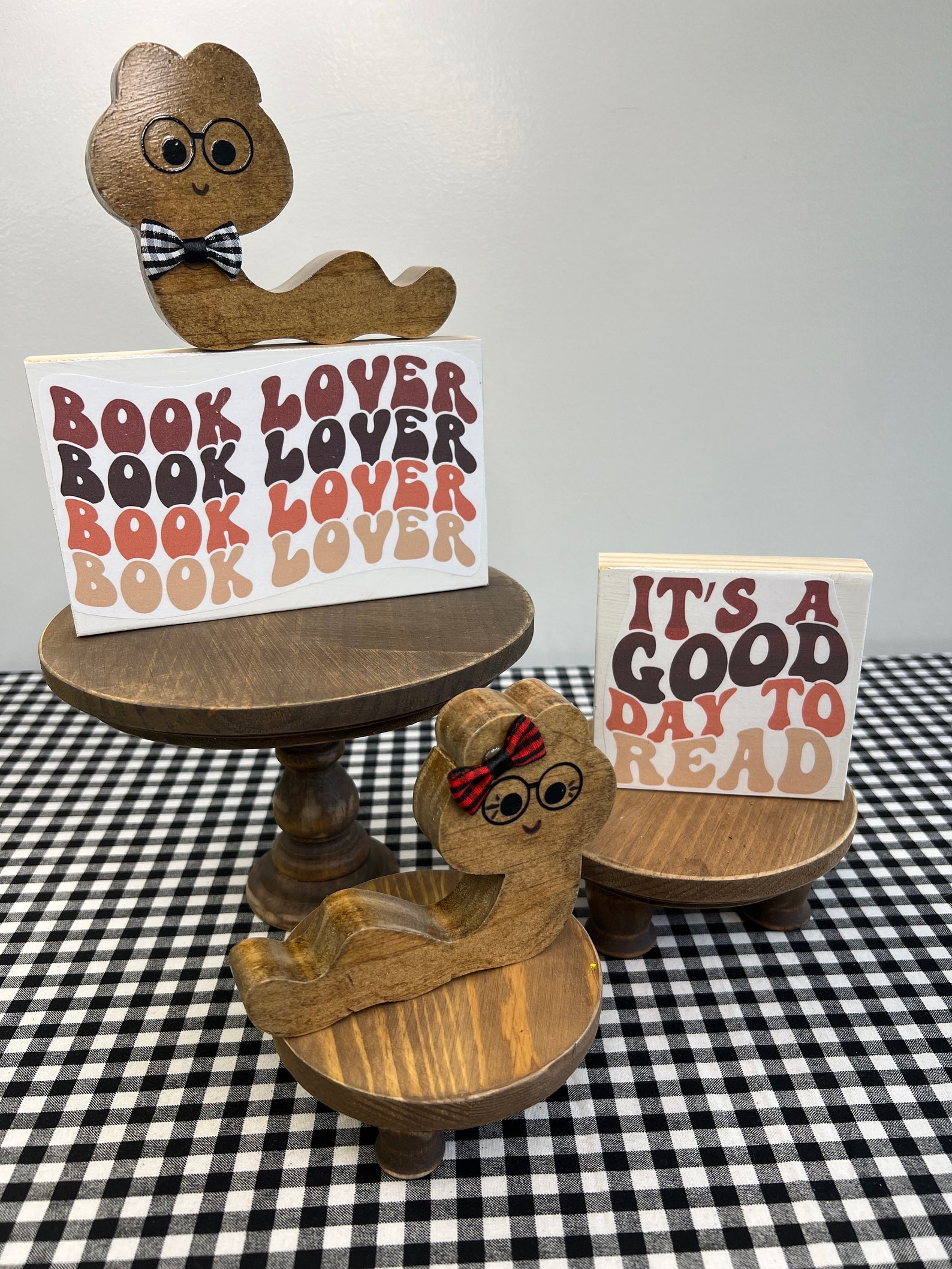 CUTEST PERSONALIZED TEACHER Gift Wooden Bookworm Back to School Reading ...