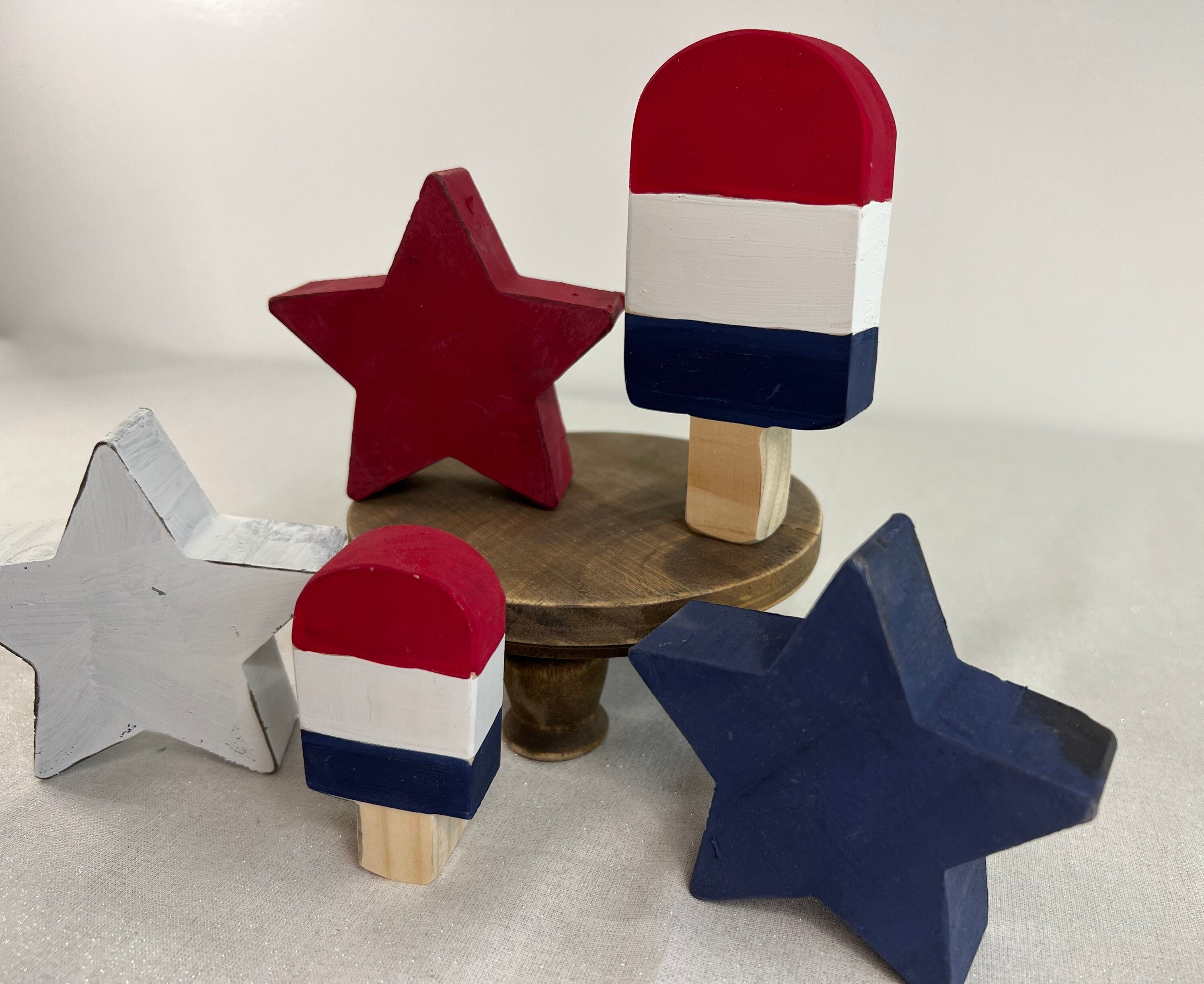 Bundle PATRIOTIC WOOD POPSICLES and Stars for Summer Fourth | Etsy