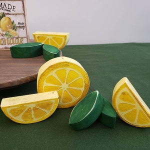 Wooden LEMON SLICES and Vintage SIGNS | Bowl Filler | Tiered Tray Decor ...