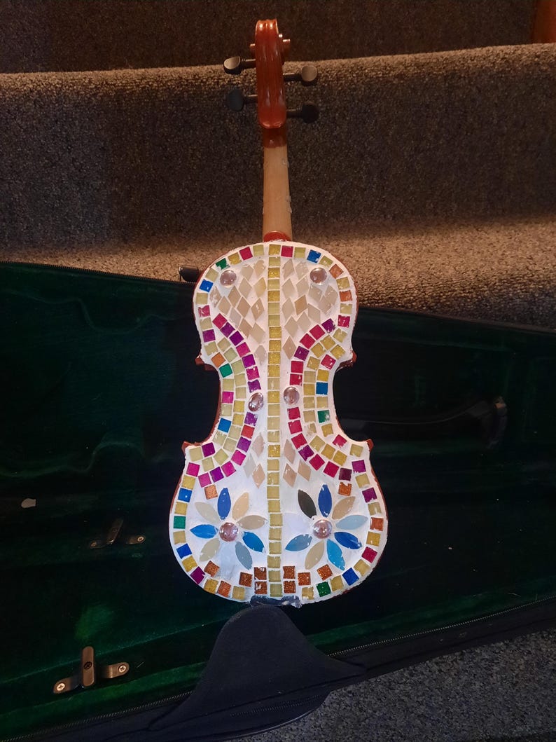 MOSAIC Stained Glass Student Violin, 19x7. Mosaic on Front and Back. - Etsy