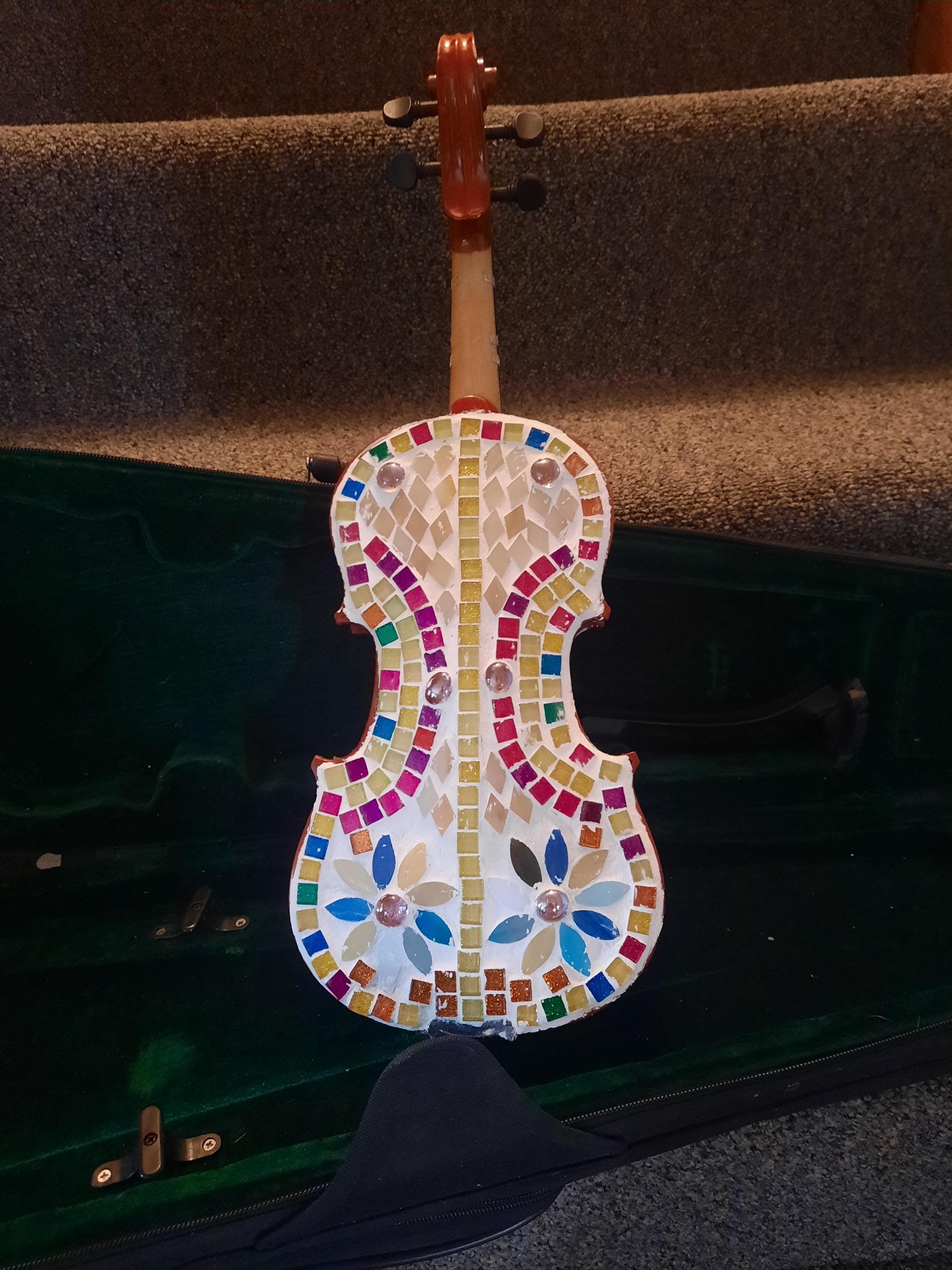MOSAIC Stained Glass Student Violin, 19x7. Mosaic on Front and Back. - Etsy