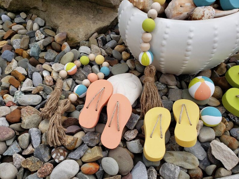 FLIP FLOPS and BEACH Ball Beads Ocean Summer and Nautical - Etsy