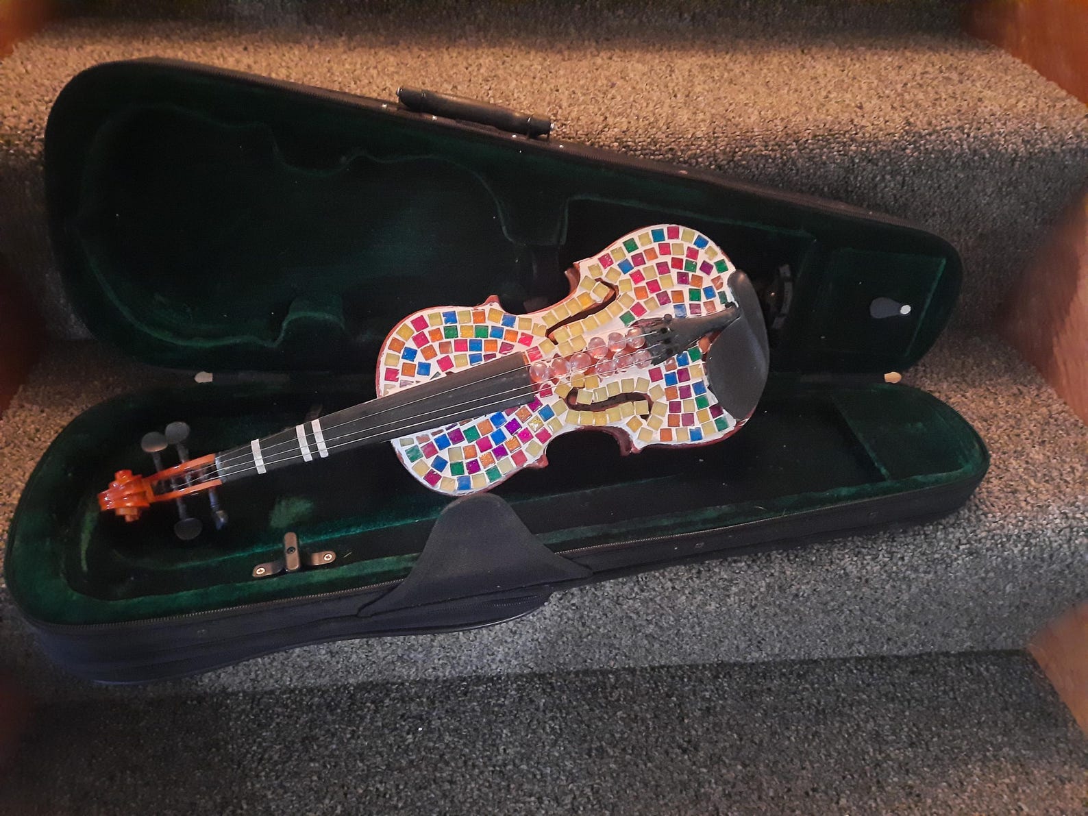 MOSAIC Stained Glass Student Violin, 19x7. Mosaic on Front and Back. - Etsy