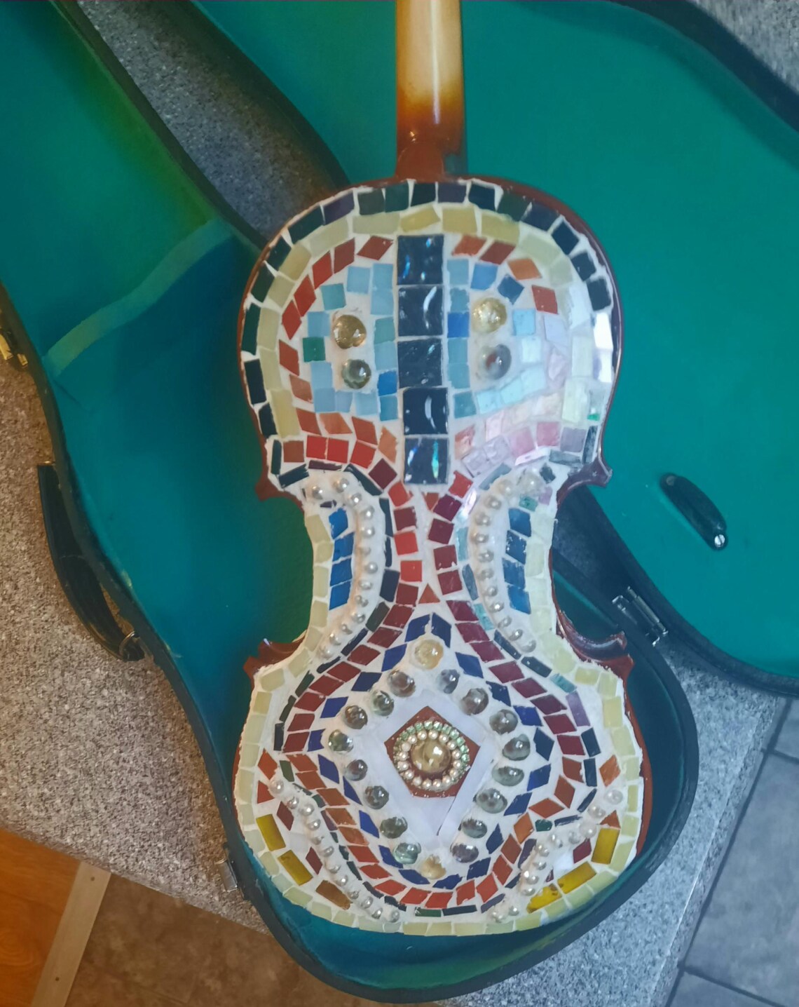 MOSAIC Stained Glass Violin, 24x8. Mosaic on Front and Back. - Etsy